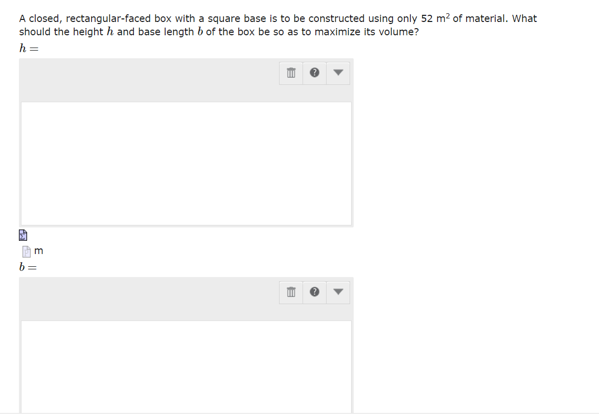 Solved A closed, rectangular-faced box with a square base is | Chegg.com