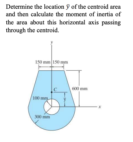 Solved Determine the location yˉ of the centroid area and | Chegg.com