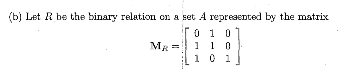 (b) Let R be the binary relation on a set A | Chegg.com