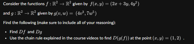 Solved Consider the functions f:R2→R2 given by | Chegg.com
