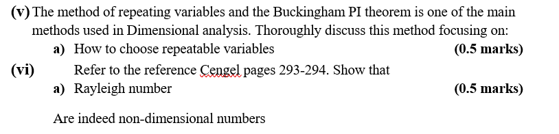 Solved (v) The method of repeating variables and the | Chegg.com