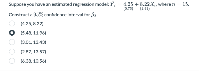 Solved Suppose you have an estimated regression model: | Chegg.com