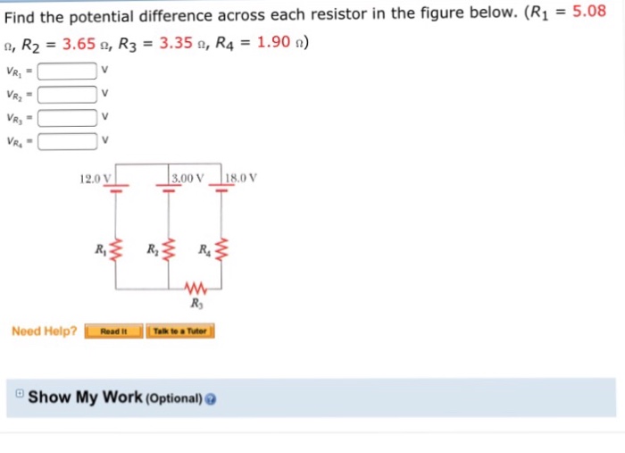 Solved Find the potential difference across each resistor in | Chegg.com