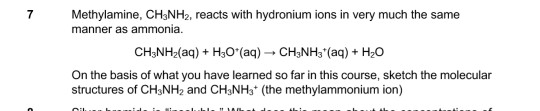 Solved Methylamine, CH3NH2, reacts with hydronium ions in | Chegg.com
