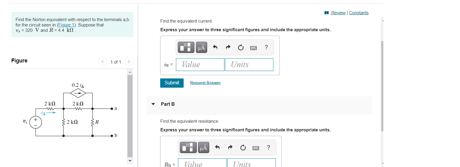Solved Review Constants Find the Norton equivalent with | Chegg.com