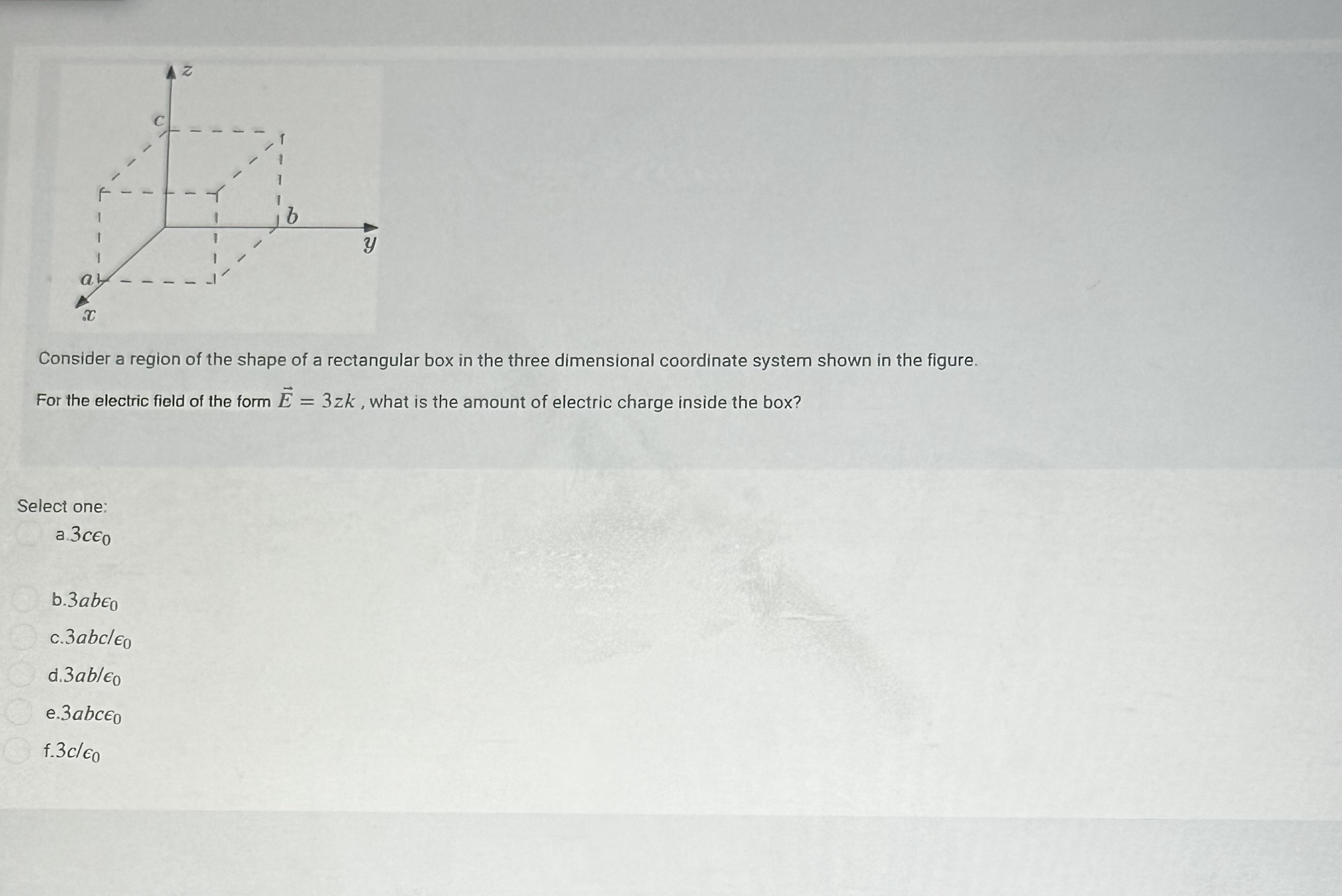 Solved Consider a region of the shape of a rectangular box | Chegg.com