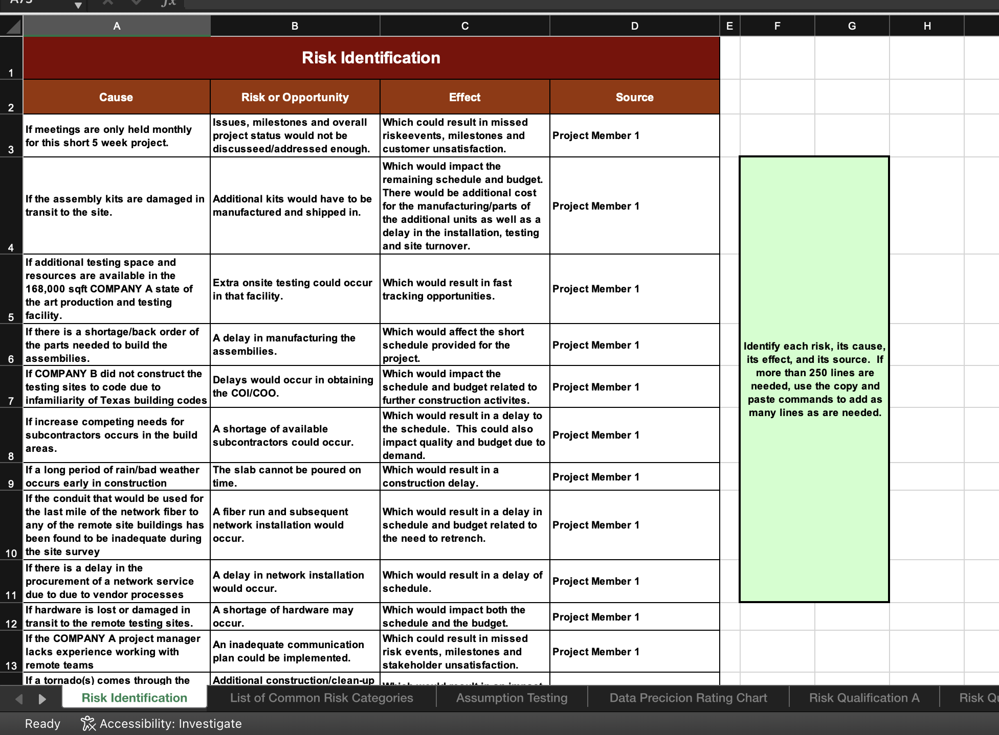 Solved Review the Risk Management Example document posted | Chegg.com