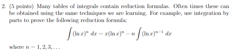 Solved 2. (5 points) Many tables of integrals contain | Chegg.com