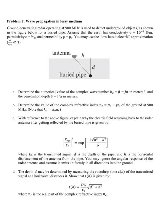 Solved Problem 2 Wave Propagation In Lossy Medium 