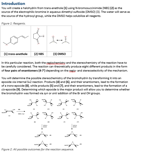 Halohydrin from trans-anethole lab. Provide detailed | Chegg.com