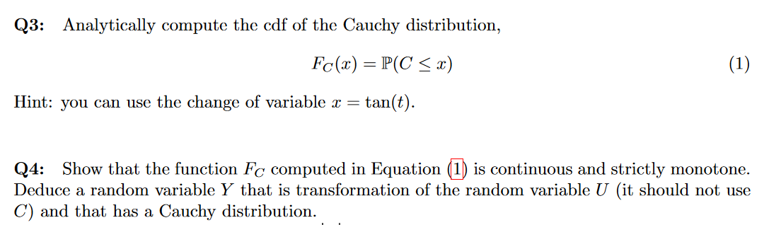 Solved Let X denote a real random variable with cumulative | Chegg.com