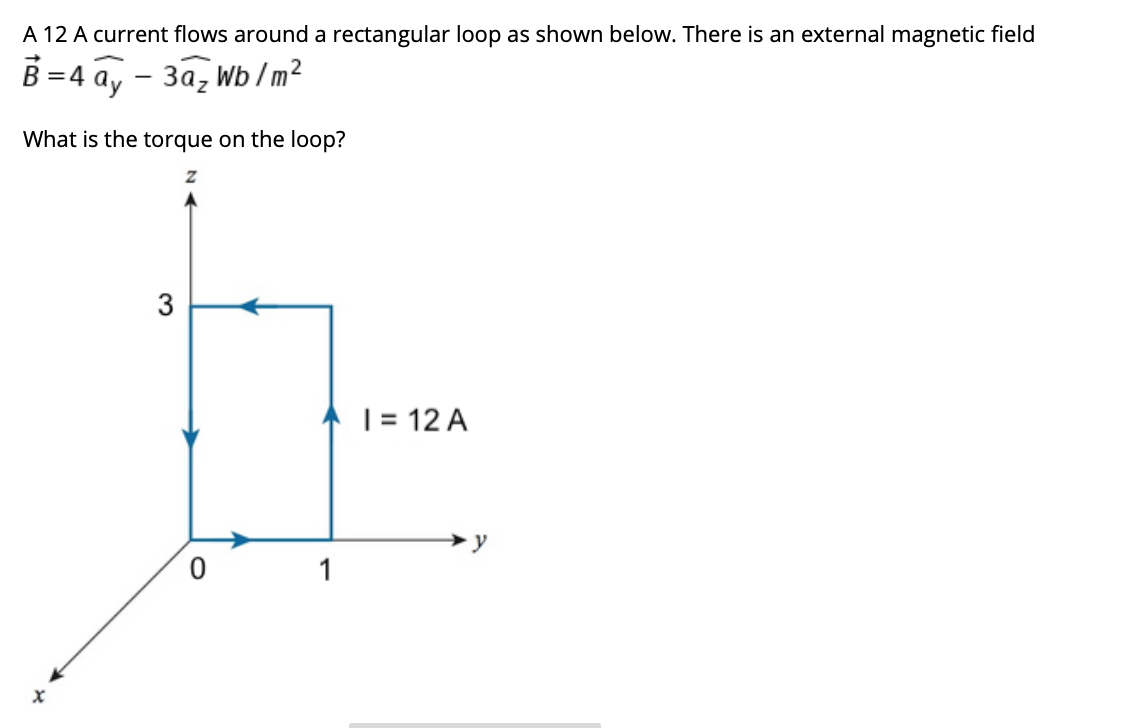 Solved A 12 A current flows around a rectangular loop as | Chegg.com