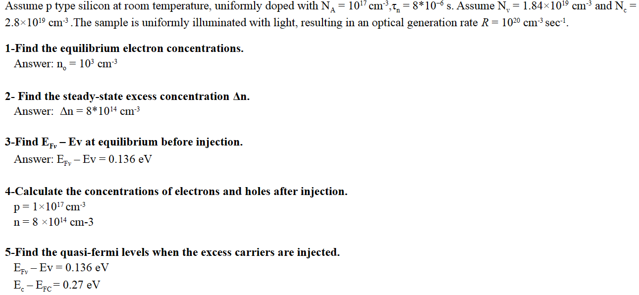 Solved Assume p type silicon at room temperature, uniformly | Chegg.com