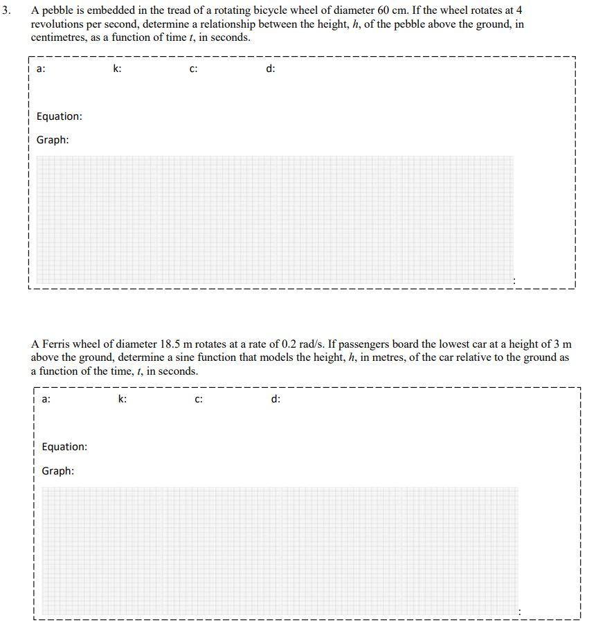 Solved 3. A pebble is embedded in the tread of a rotating | Chegg.com