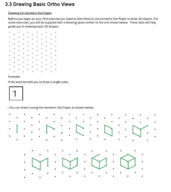 Solved 3.3 Drawing Basic Ortho Views Drawing On Isometric | Chegg.com
