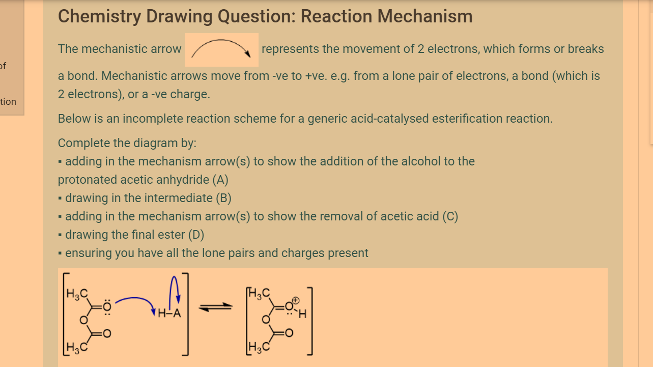 Solved Chemistry Drawing Question: Reaction Mechanism The | Chegg.com