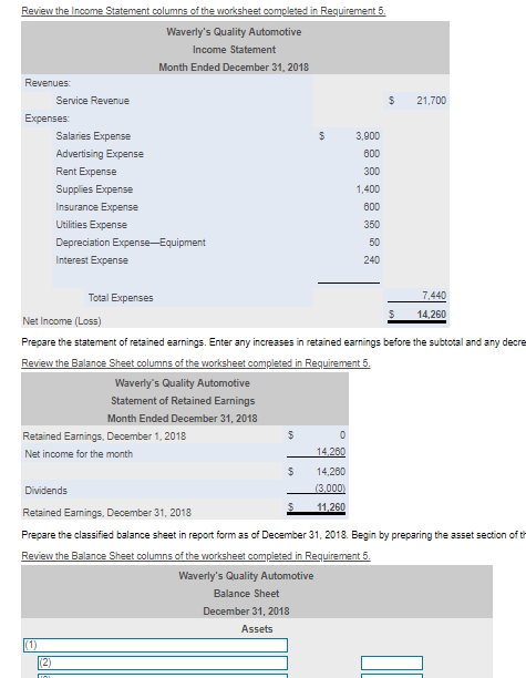 Solved Prepare The Classified Balance Sheet In Report Form Chegg