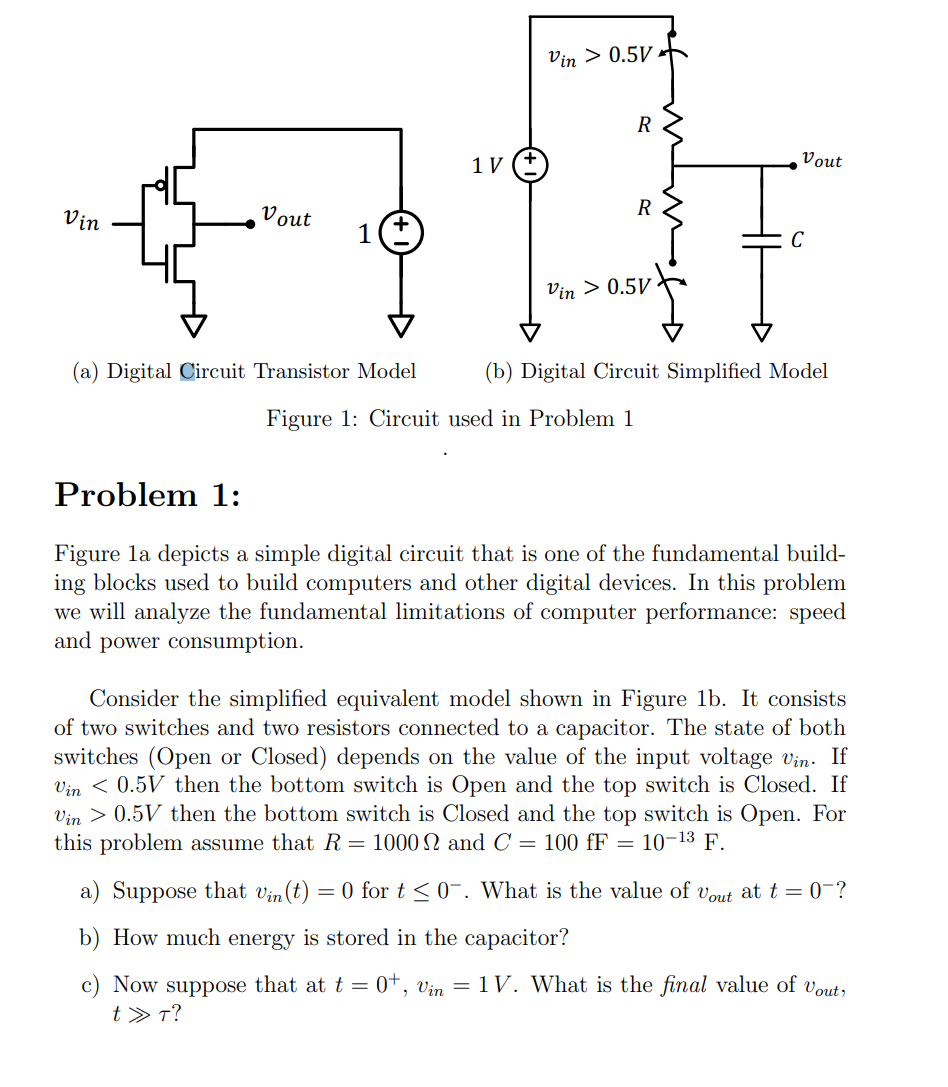 Figure 1: Circuit used in Problem 1 Problem 1: Figure | Chegg.com