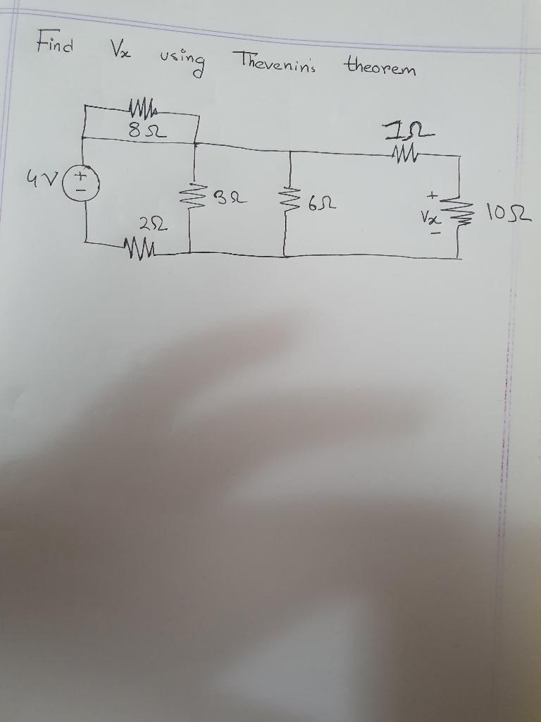 Solved Find Vx using Thevenin's theorem WA 82 Ir M uv 32 62 | Chegg.com