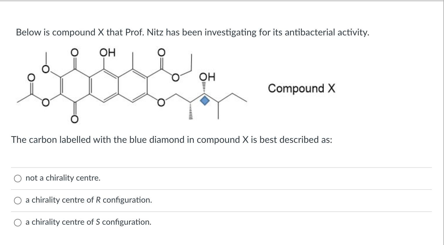 Solved Below is compound X that Prof. Nitz has been | Chegg.com