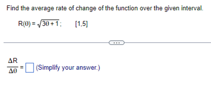Solved Find the average rate of change of the function over | Chegg.com