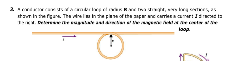 Solved 3. A conductor consists of a circular loop of radius | Chegg.com