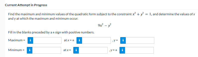 Solved Find the maximum and minimum values of the quadratic | Chegg.com