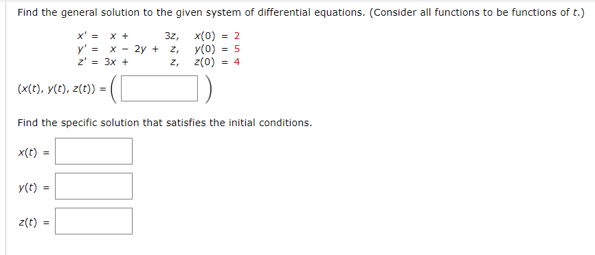 Solved Find the general solution to the given system of | Chegg.com