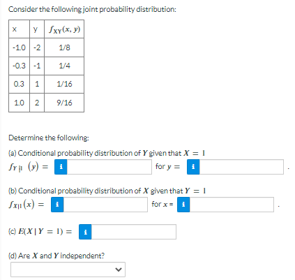 Solved Consider the following joint probability | Chegg.com