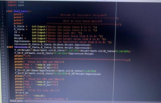 Solved Impost time Import math 3 ht =det Road_Data(): pzinte | Chegg.com