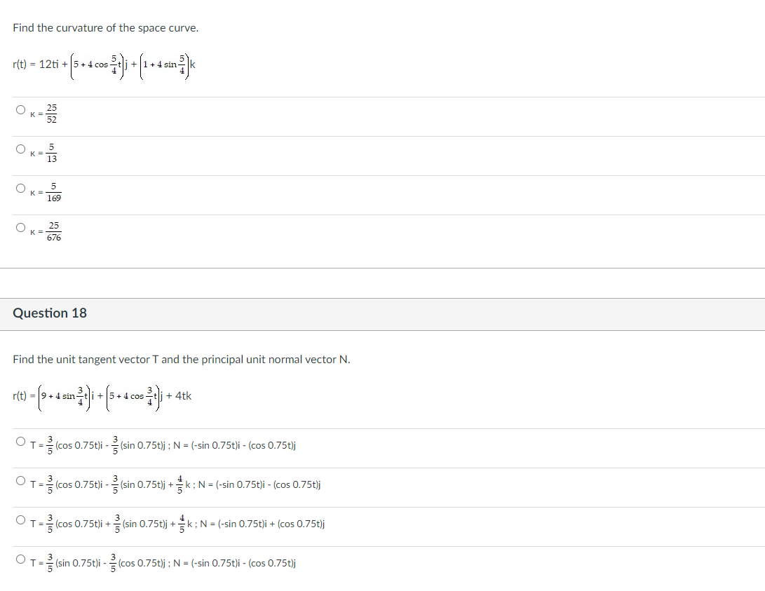 Solved Find the curvature of the space curve. | Chegg.com