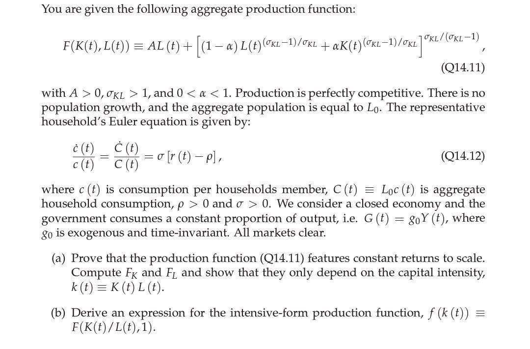 Solved You are given the following aggregate production | Chegg.com