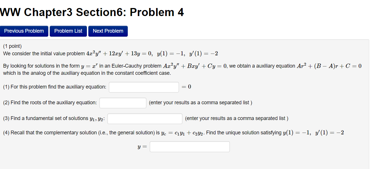 Solved Ww Chapter3 Section 6: Problem 4 Previous Problem | Chegg.com