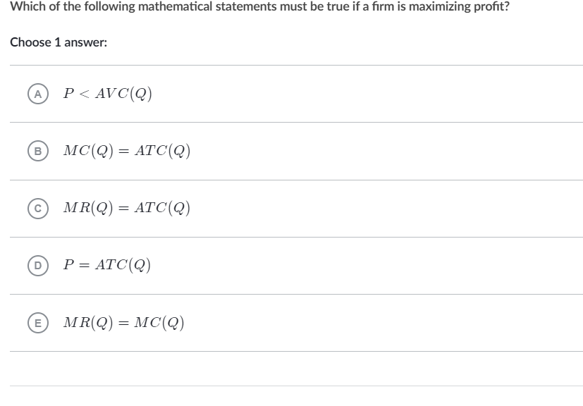 Solved Which of the following mathematical statements must | Chegg.com