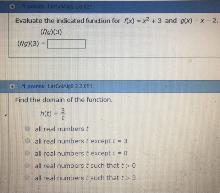 Solved í Points Larcolalg9 2 6 021 Evaluate The Indicated