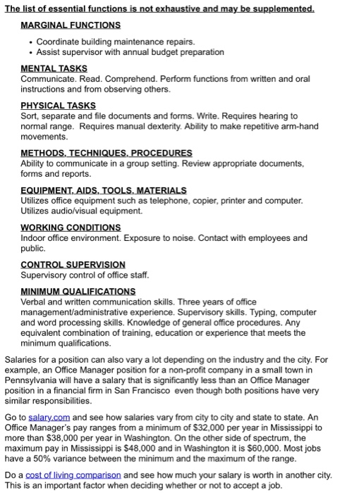 Solved Using healthcare administration job that you would | Chegg.com