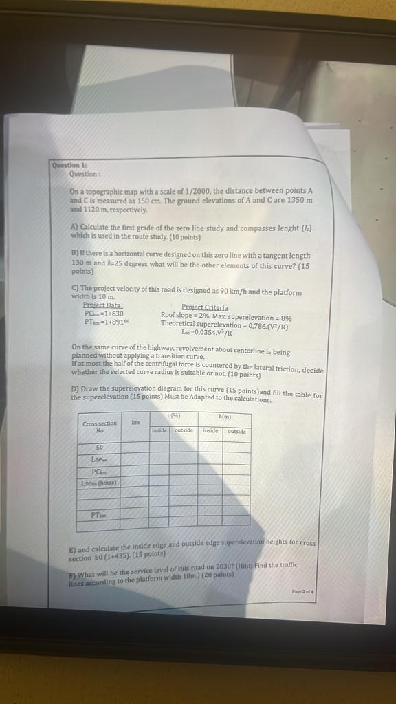 Solved On the same curve of the highway, revolvement about | Chegg.com