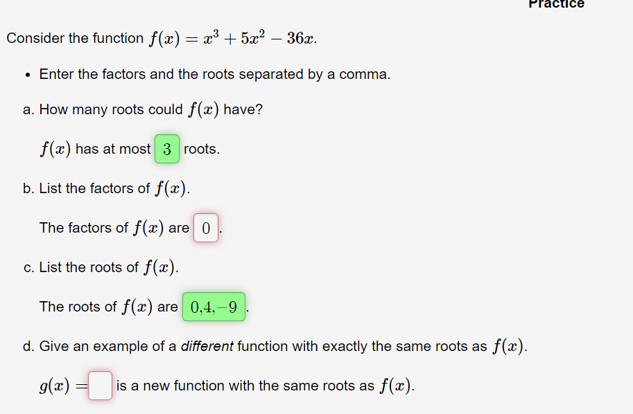 Solved actice Consider the function f(x) = x3 + 5x2 – 36x. = | Chegg.com Solved actice Consider the function f(x) = x3 + 5x2 – 36x. = | Chegg.com