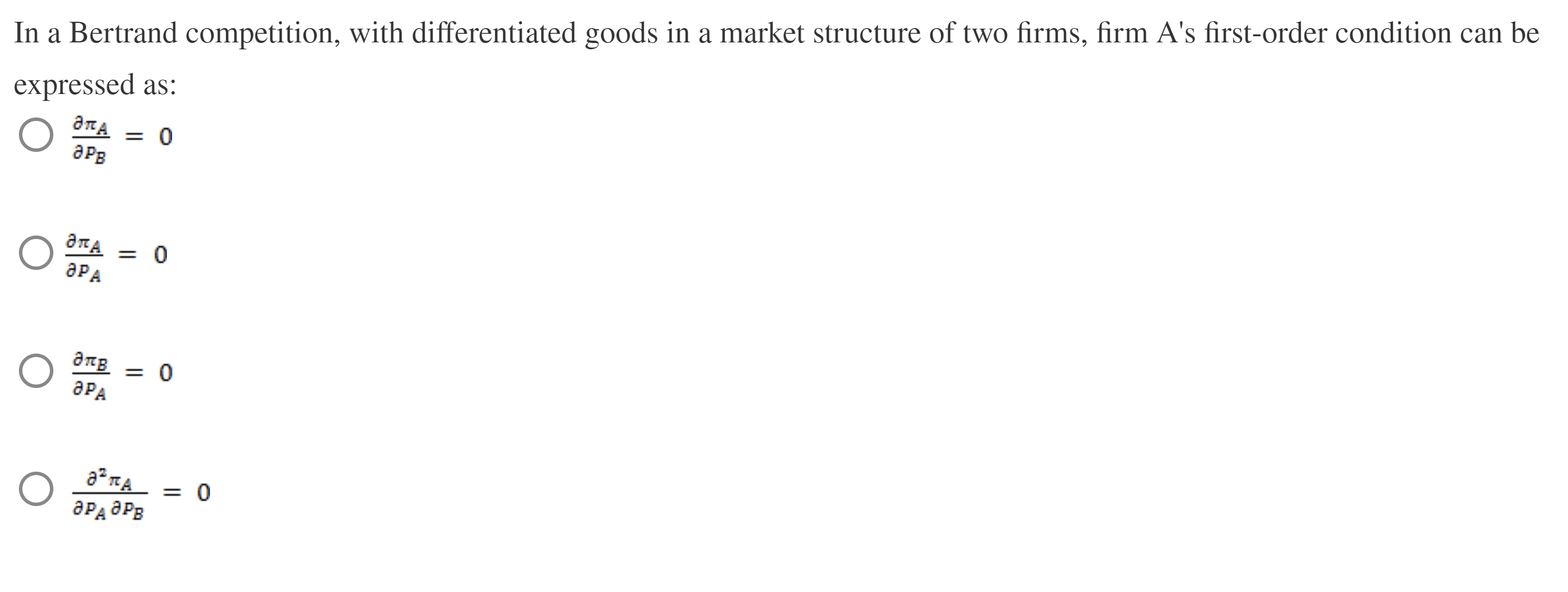 Solved In a Bertrand competition, with differentiated goods | Chegg.com