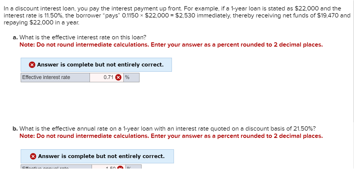 Solved In a discount interest loan, you pay the interest | Chegg.com