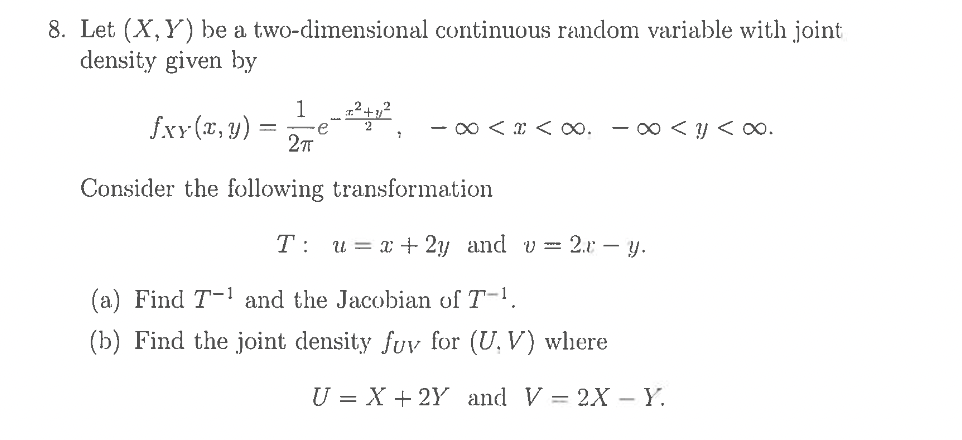 Solved Let (X,Y) be a two-dimensional continuous random | Chegg.com