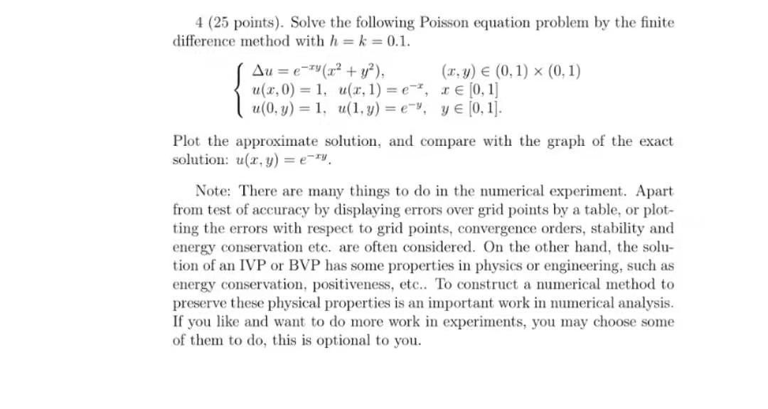 4 (25 points). Solve the following Poisson equation | Chegg.com