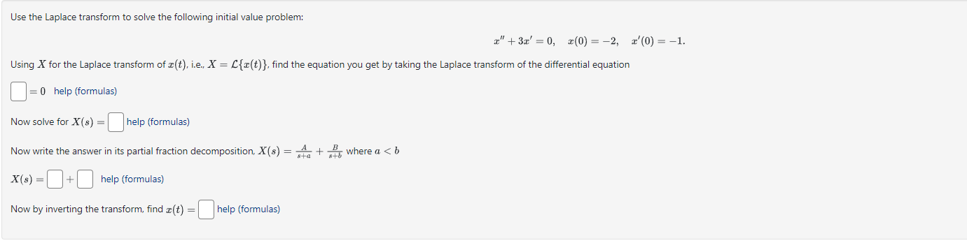 Solved Use the Laplace transform to solve the following | Chegg.com