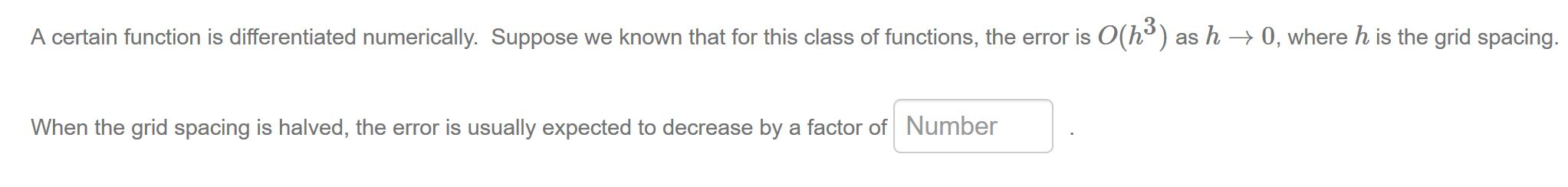Solved A certain function is differentiated numerically. | Chegg.com