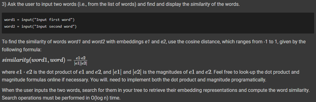 Solved 3) Ask the user to input two words (i.e., from the | Chegg.com