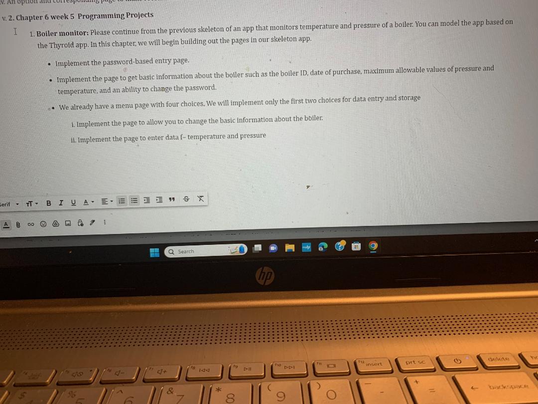 Solved v. 2. Chapter 6 week 5 Programming Projects 1. Boiler | Chegg.com