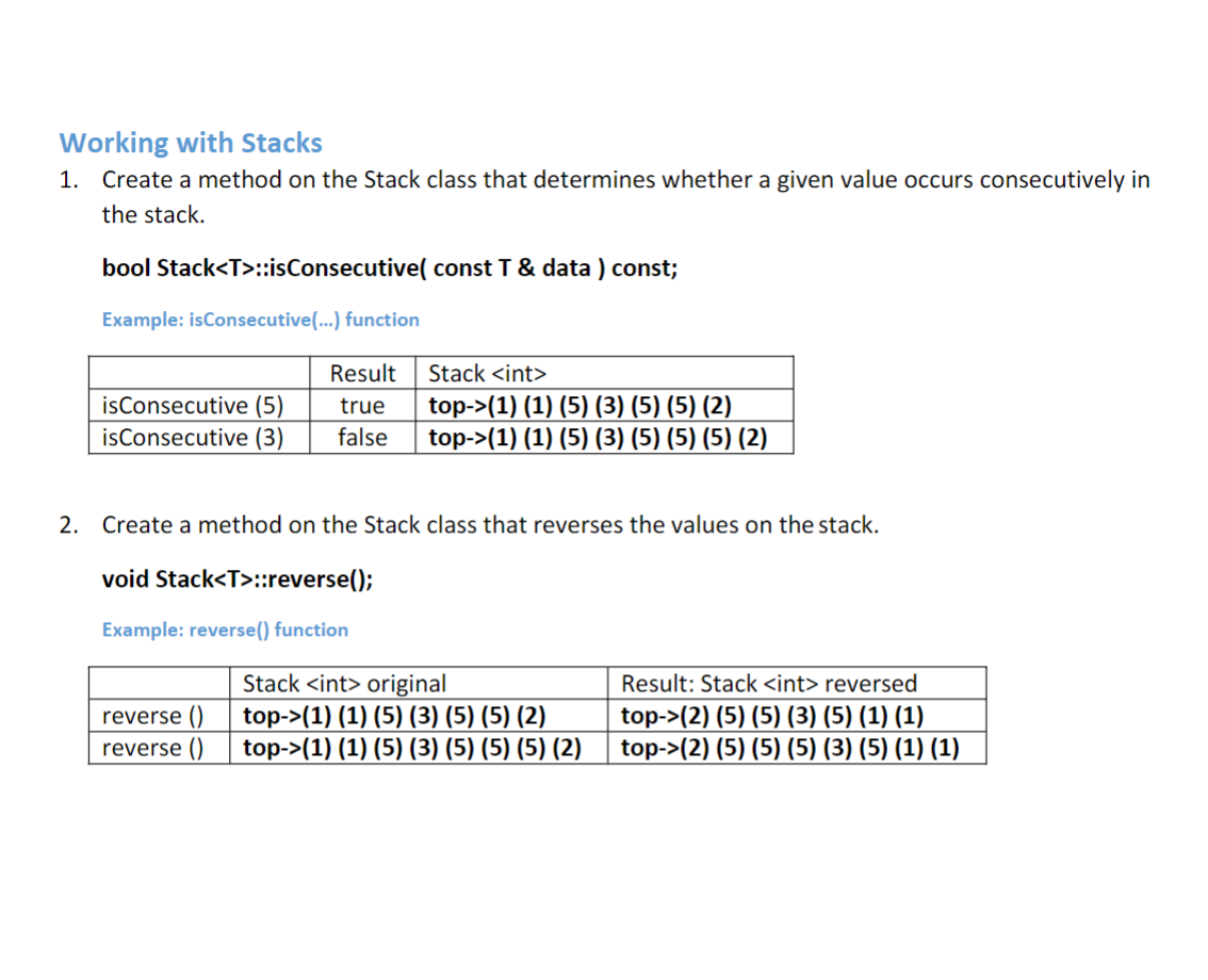 Solved PLEASE NOTE: You may not use any Standard Template | Chegg.com