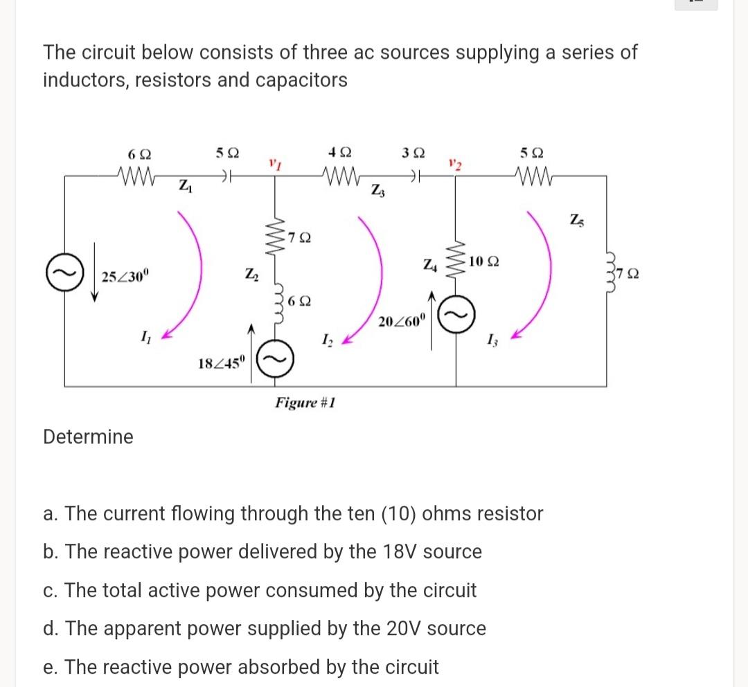 Solved The circuit below consists of three ac sources | Chegg.com