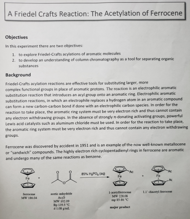 Solved A Friedel Crafts Reaction: The Acetylation of | Chegg.com