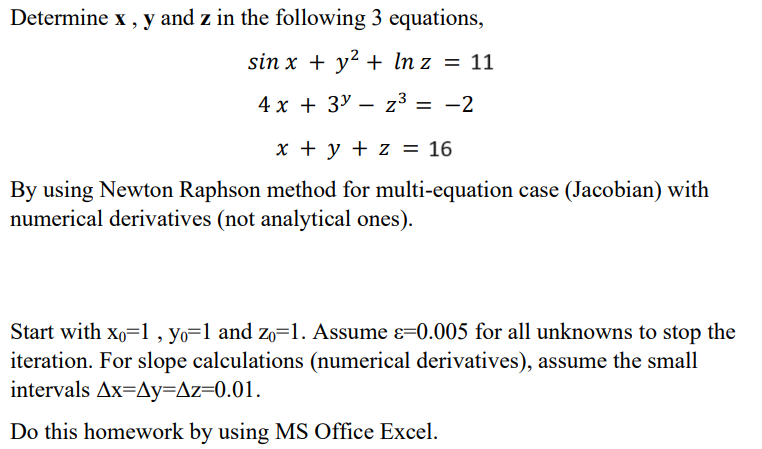 Solved Determine x,y and z in the following 3 equations, | Chegg.com